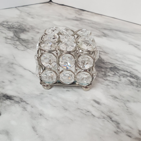 Accents | Crystal Jeweled Trinket Box W Mirrored Inside | Poshmark